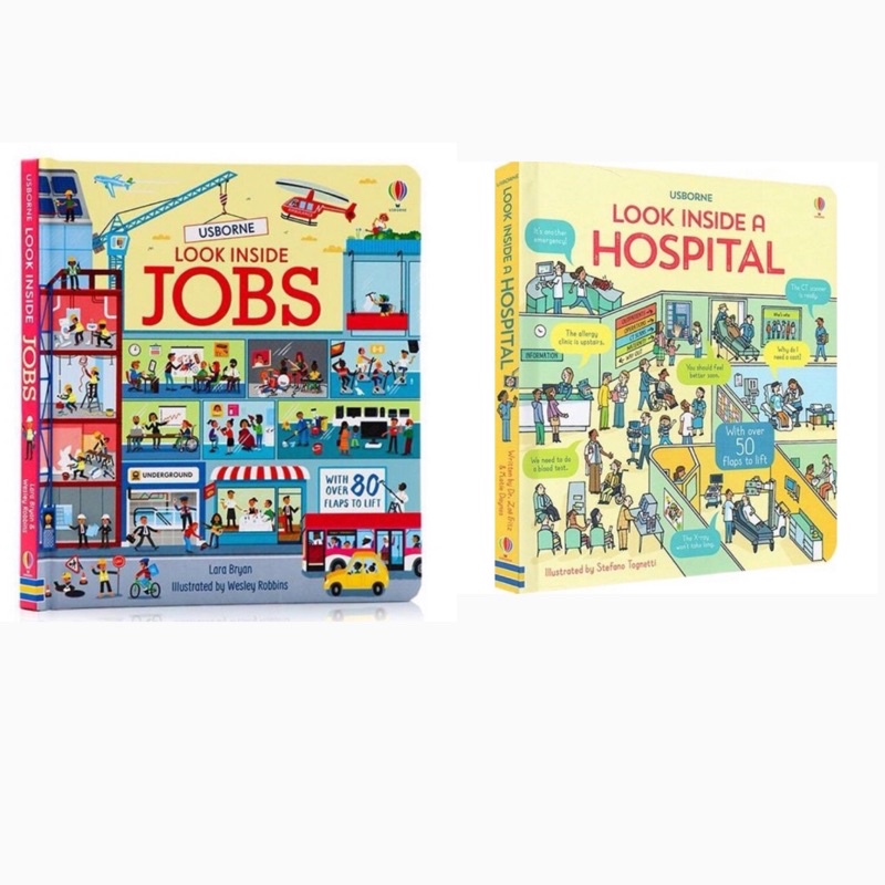 พร้อมส่ง‼️หนังสือภาษาอังกฤษ Usborne Look Inside (Jobs, Hospital ...