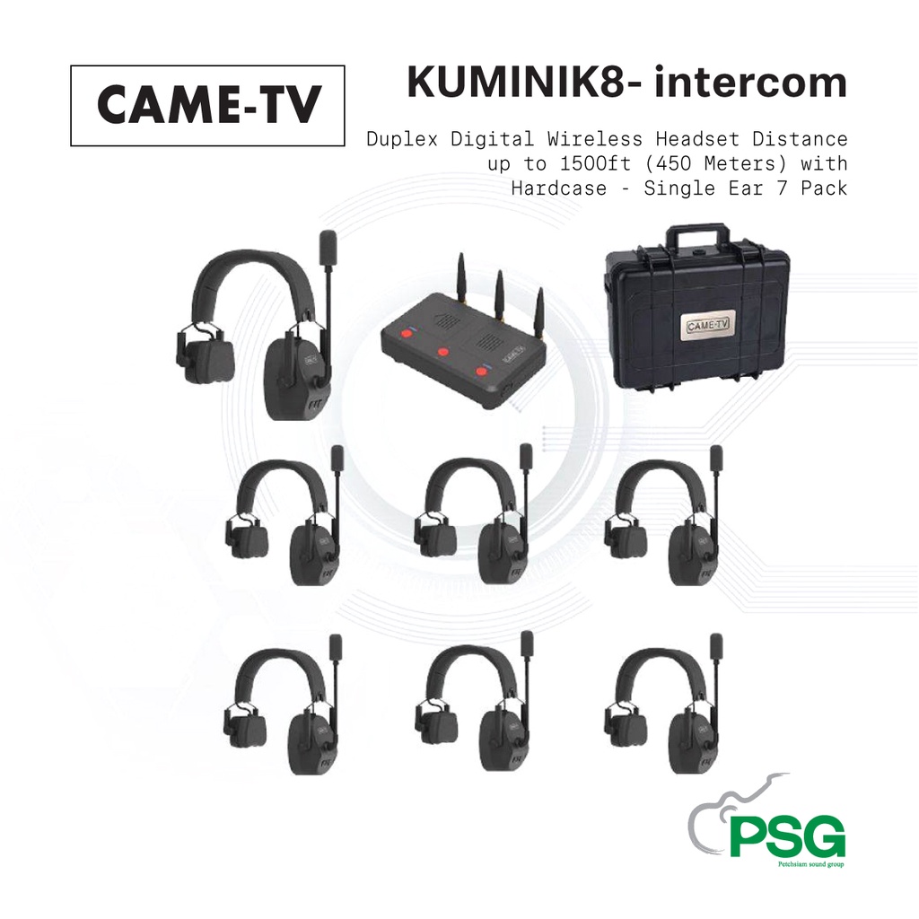 CAME-TV KUMINIK8- Intercom Duplex Digital Wireless Headset Distance up ...