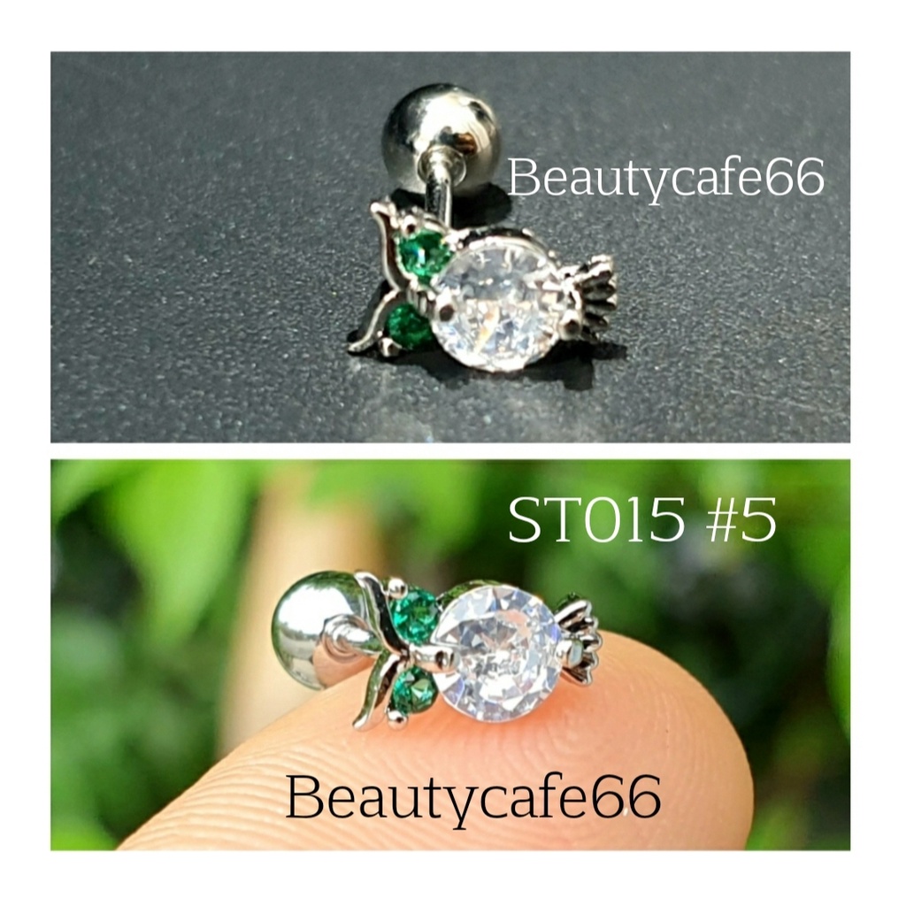 ST015 (1 pc.)จิวปีกหู จิวเพชร Stainless 316L Minimal Earrings จิวหู ...