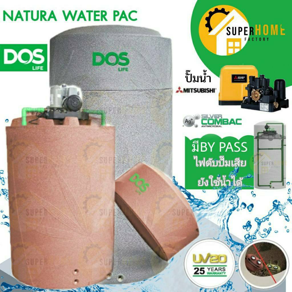 💥พร้อมติดตั้ง💥DOS Water Pac ถังเก็บน้ำบนดิน+ ปั๊มน้ำ MITSUBISHI ถังเก็บ ...