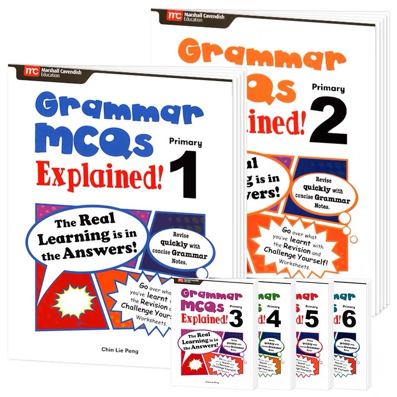 Grammar MCQs Explained Primary 1-6 Workbooks, Ages 6-12, Singapore ...