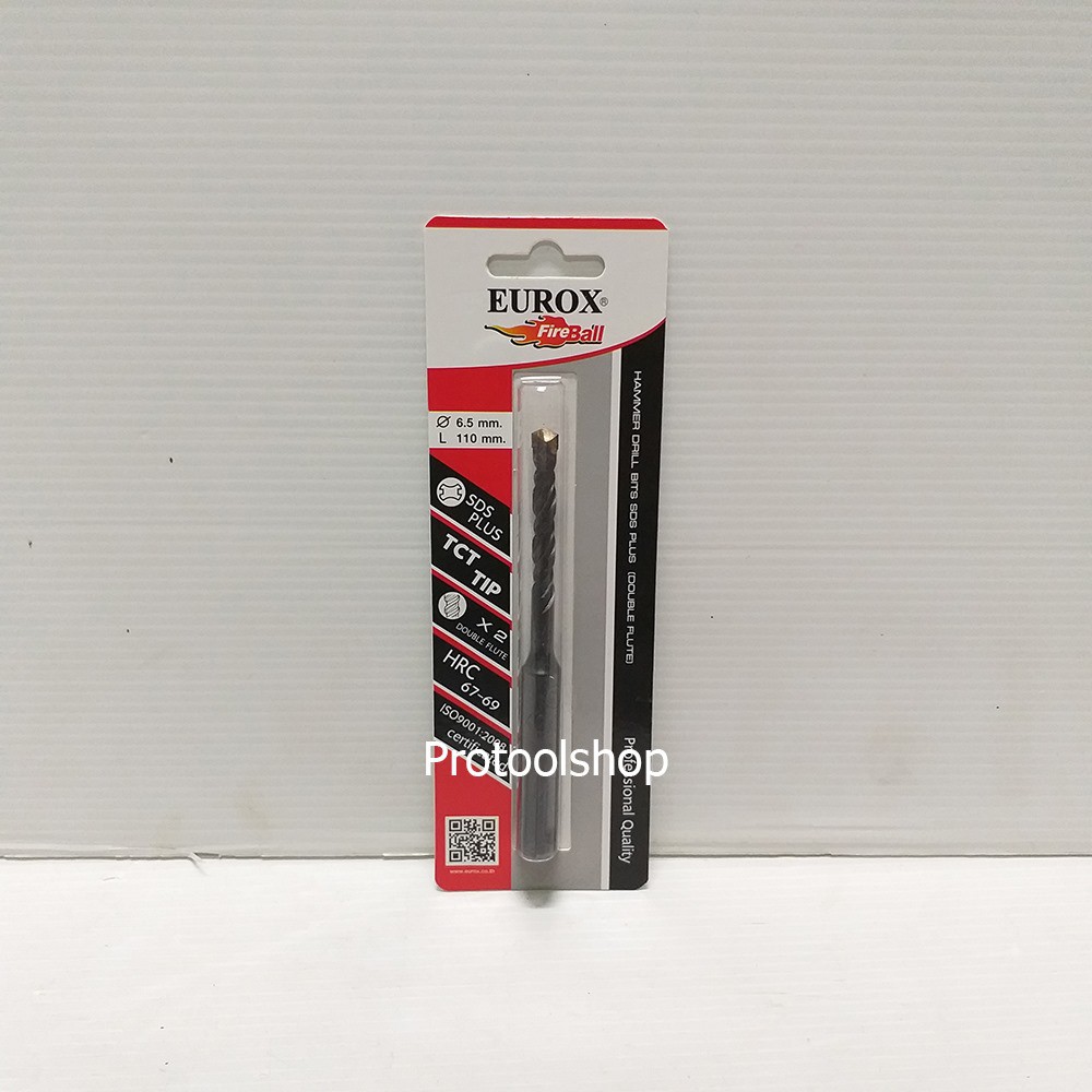 ดอกสว่านเจาะปูน ดอกสว่าน ขนาด 6.5*110 มม. ดอกเจาะปูน ดอกเจาะคอนกรีต ดอกโรตารี่ SDS-PLUS EUROX ...