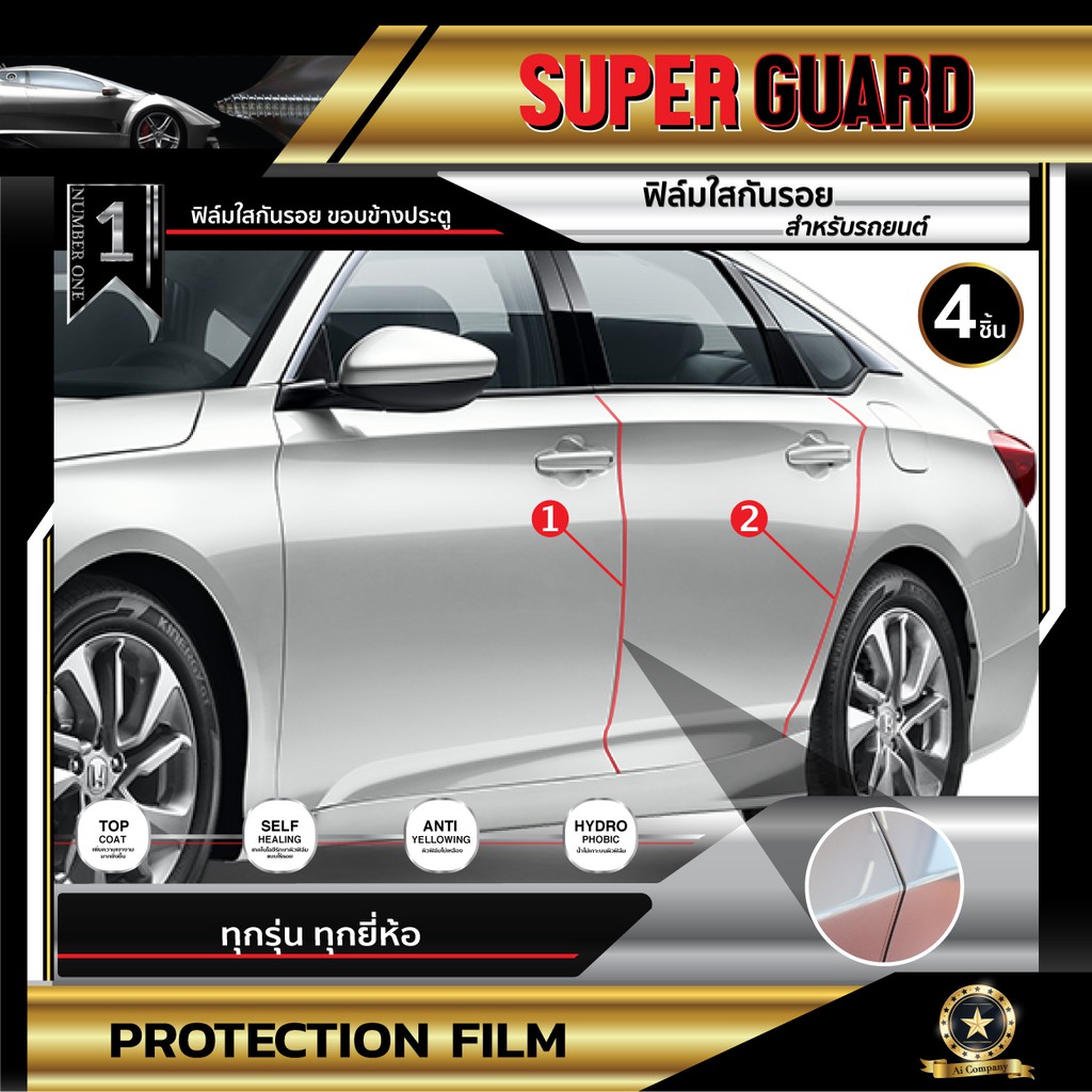 ฟิล์มป้องกันรอย ฟิล์มใสกันรอย ขอบประตูรถ แบรนด์ SUPER GUARD | Shopee Thailand