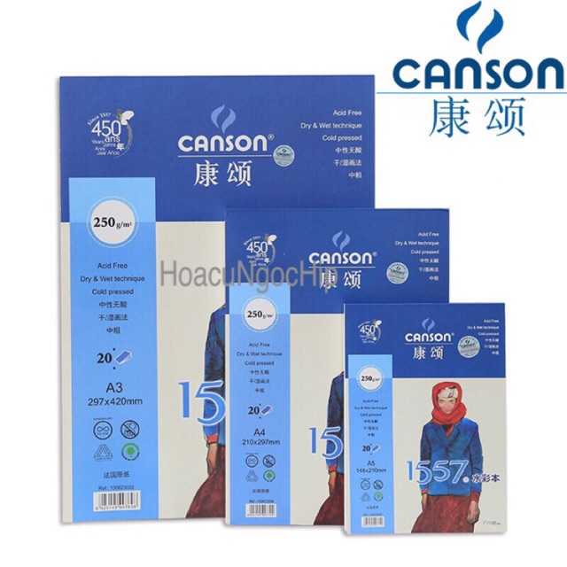 หนังสือ Canson A5-A4-A3 250แกรม ( ปากกามาร ์ กเกอร ์ ทาสีลายเย ็ น , สี ...