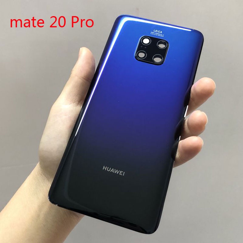 กระจกนิรภัยฝาหลังสําหรับ Huawei Mate20 Mate 20 Pro ฝาหลังแบตเตอรี่ประตู + กรอบกล้อง + ฝาครอบแฟลช ...
