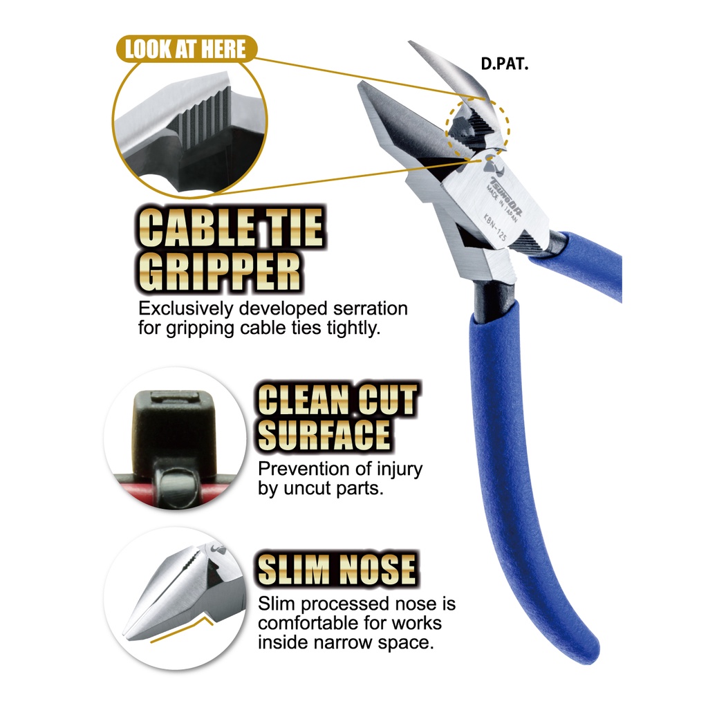 คีมตัดสายเคเบิ้ลไทร์ KING TTC NO.KBN-125 และ KBN-150 Cable Tire Cutters ขนาด 5 นิ้ว และ ขนาด 6 ...