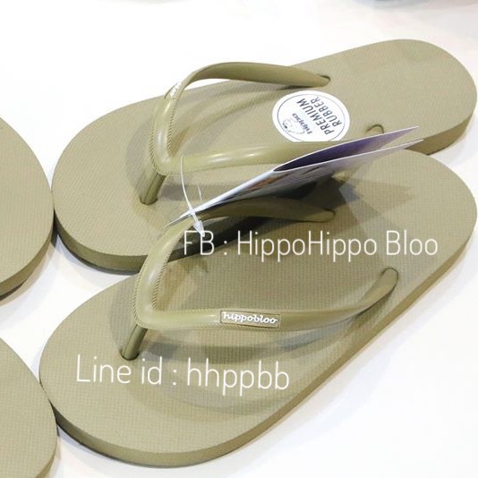 สีกากี สายเล็ก รองเท้าแตะฮิปโป Khaki color Hippo Bloo shoe No. 37-38 ...