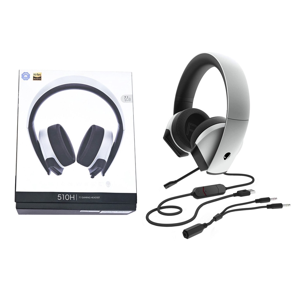 Alienware AW510H 7.1 Gaming Headset ( Lunar Light ) - Wired (USB / 3 ...