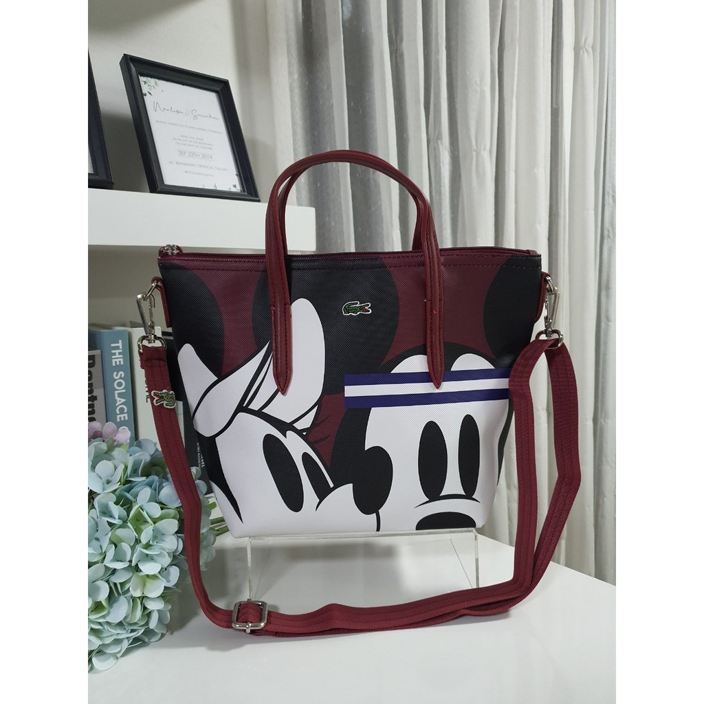 (มาพร้อมถุงผ้าขาวกันฝุ่น) พร้อมส่ง!!Lacoste Mickey Mouse Medium Tote ...
