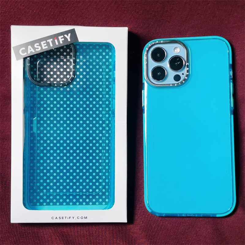 Casetify X เคสโทรศัพท์มือถือนิ่ม แบบใส สีฟ้านีออน สําหรับ iPhone 13 Pro MAX Mini 12 Pro MAX Mini ...