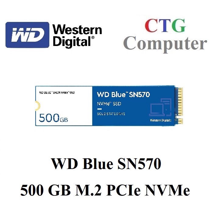 SSD WD Blue SN570 500 GB M.2 PCIe NVMe (WDS500G3B0C) | Shopee Thailand