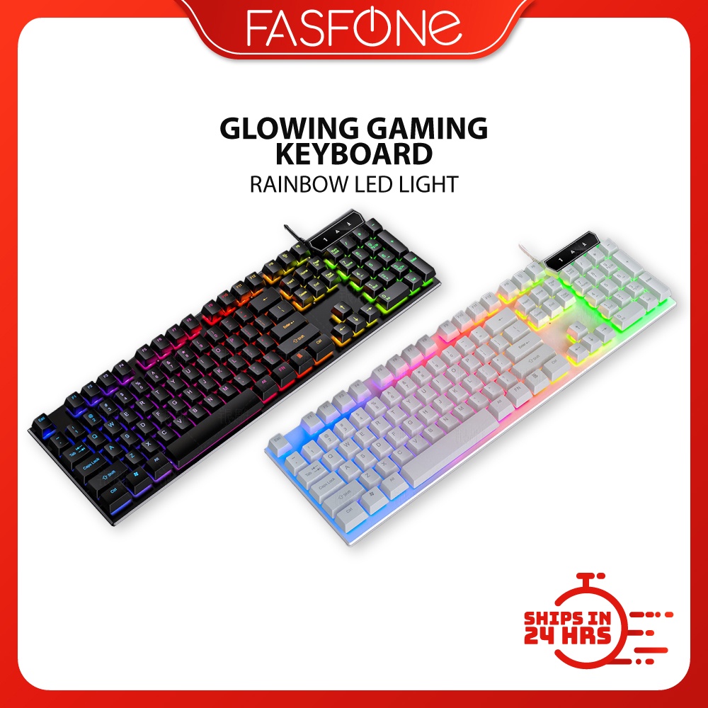 Rgb LED Wire คีย์บอร์ดกันน้ําเรืองแสง Dazzle Light Mechanical Gaming ...