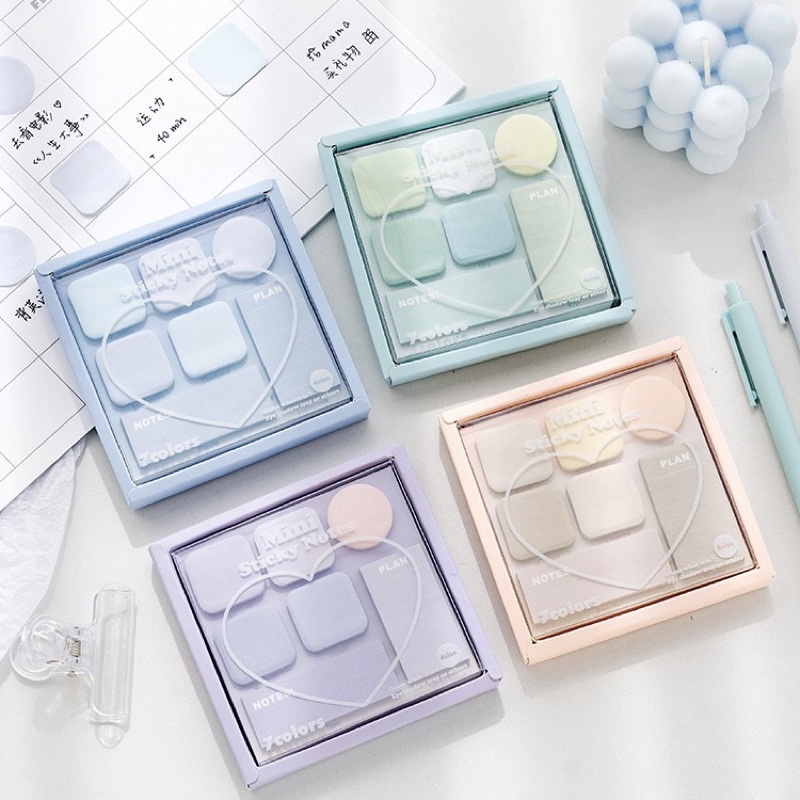 Mini Pastel note โพสอิทพาสเทลแบบกล่อง สำหรับจดบันทึก | Shopee Thailand