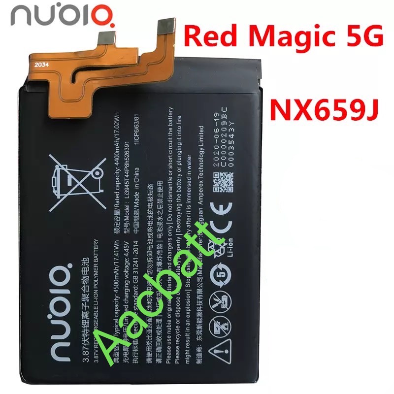 แบตเตอรี่ Nubia Red Magic 5G 5S NX659J Li3945T44P8h526391 4500mAh ของ ...