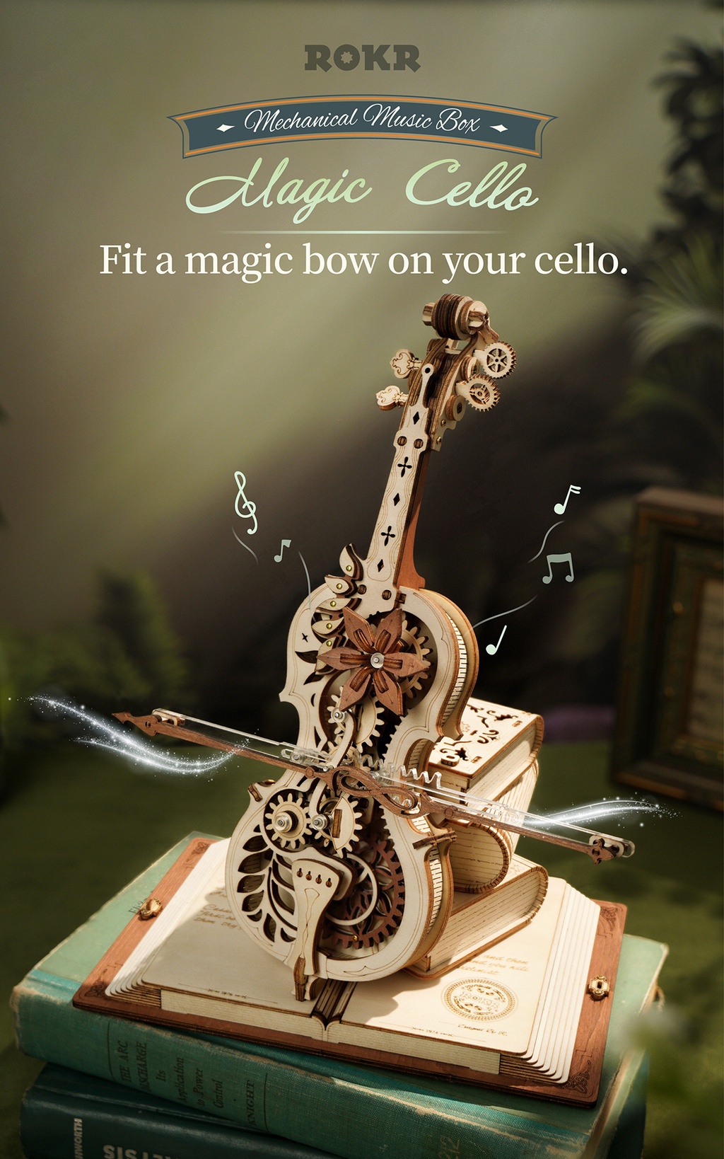 Robotime Magic Cello กล่องดนตรีของเล่น 199 ชิ้น 3D ปริศนาไม้ของขวัญ ...