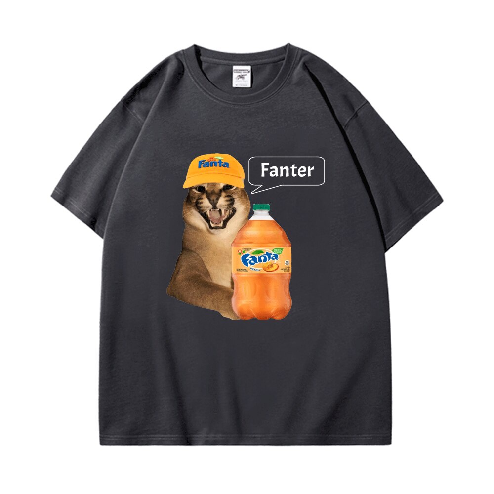 เสื้อยืดแขนสั้น พิมพ์ลายการ์ตูนแมว Floppa Meme Fanter แฟชั่นฤดูร้อน ...