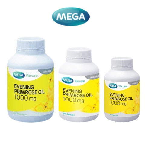 Mega Evening Primrose Oil 1000 mg ขนาด 30 เม็ด/100 เม็ด/200 เม็ด ...