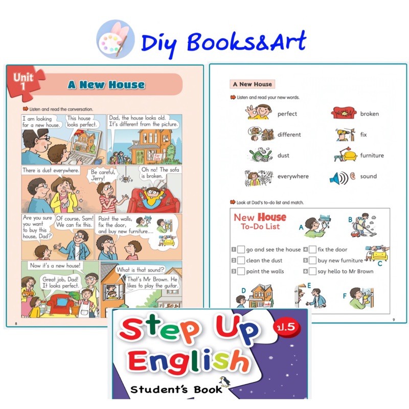 หนังสือ Step Up English Student Book/Workbook 1-6 (ธารปัญญา) ราคาแยก ...