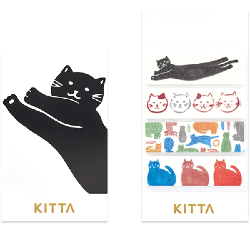 KITTA Basic Cat (KIT026) / Washi tape แบบแผ่นพร้อมใช้งาน ลายแมว แบรนด์ KITTA จากประเทศญี่ปุ่น ...