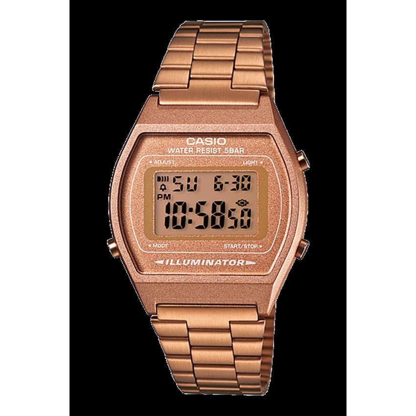 Casio นาฬิกาข้อมือผู้หญิง สายสแตนเลส Pink Gold รุ่น B640WC,B640WC-5A ...