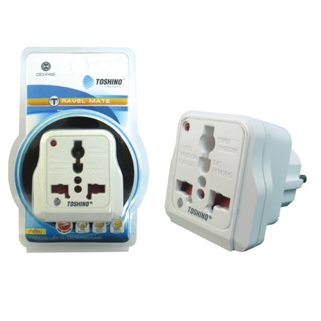 ปลั๊กแปลง โตชิโน DD-P4S Uni เต้ารับมี Surge UNIVERSA รองรับการใช้ในประเทศ Europe toshino ปลั๊ก ...