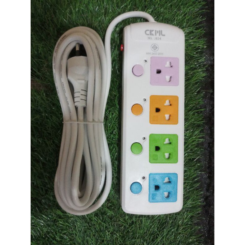 ปลั๊กไฟ CKML 814 4ช่อง สายยาว5เมตร ปลั๊กไฟมี มอก | Shopee Thailand