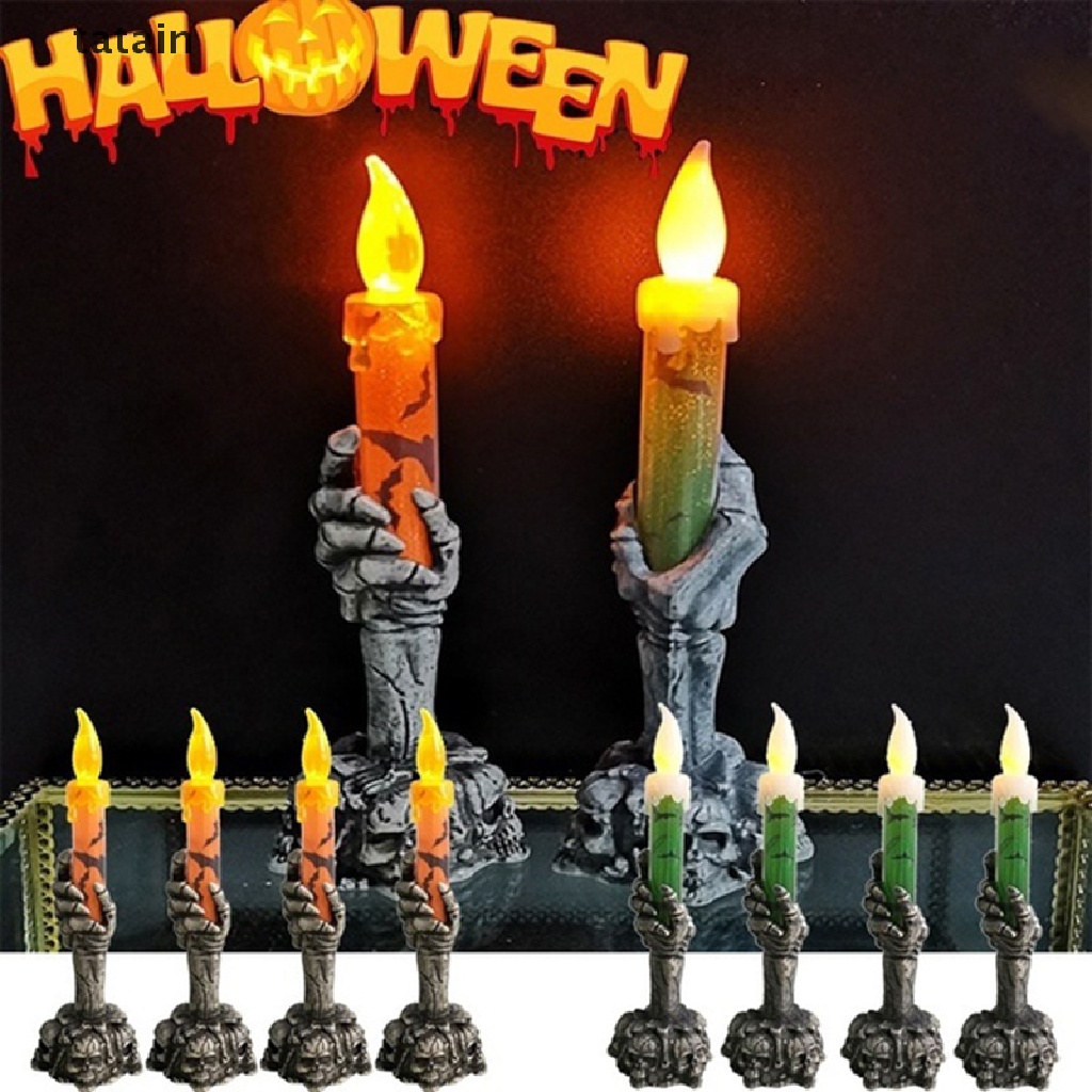 [TAT] Halloween Skull Skeletal Hand Holder Candle Light Party ...
