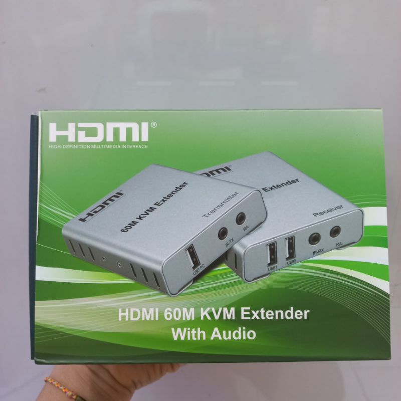 HDMI KVM USB EXTENDER 60M Over Cat5/6 Ethernet 1080P/60Hz with Audio ...