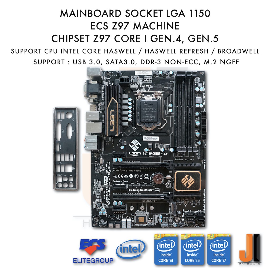 Mainboard ECS Z97 Machine (LGA1150) รองรับ Core i Gen.4, Gen.5 (มือสอง ...