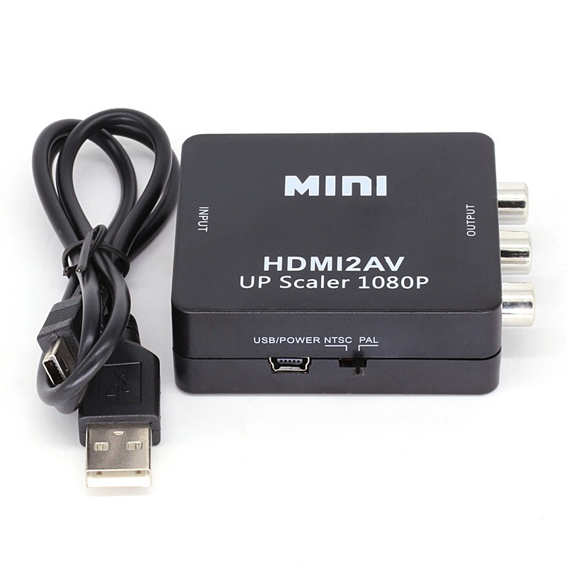 HDMI to AV Converter (1080P) แปลงสัญญาณภาพจาก HDMI เป็น AV (black/White ...