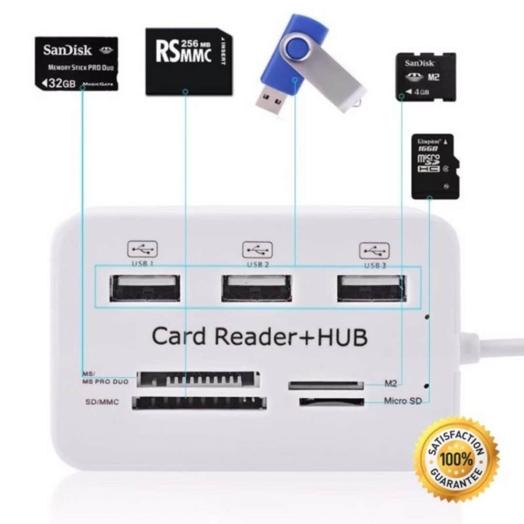 ส่วนลด USB Hub Combo 2.0 3 Ports Card Reader High Speed Multi USB ...