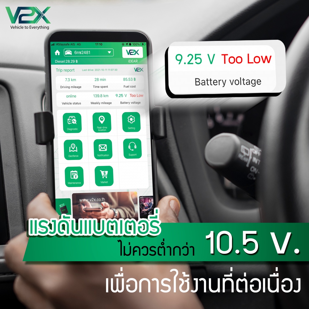 GPS ติดรถยนต์ อัจฉริยะ V2X Smart GPS Tracker | Shopee Thailand