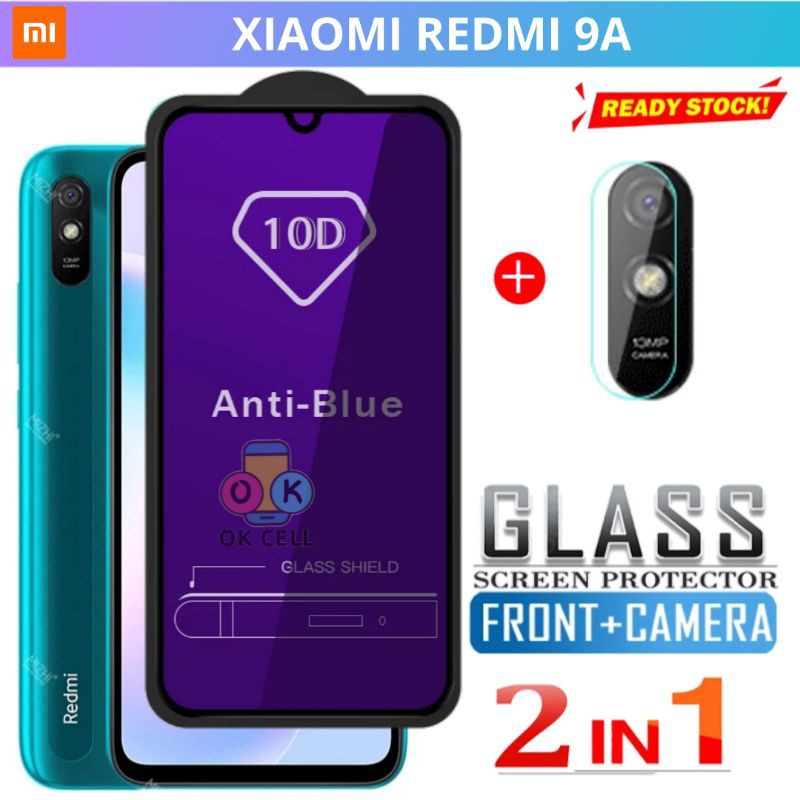 Layar 2in1- TG Anti Scratch Anti Blue Light Redmi 9A -กระจกนิรภัย ...