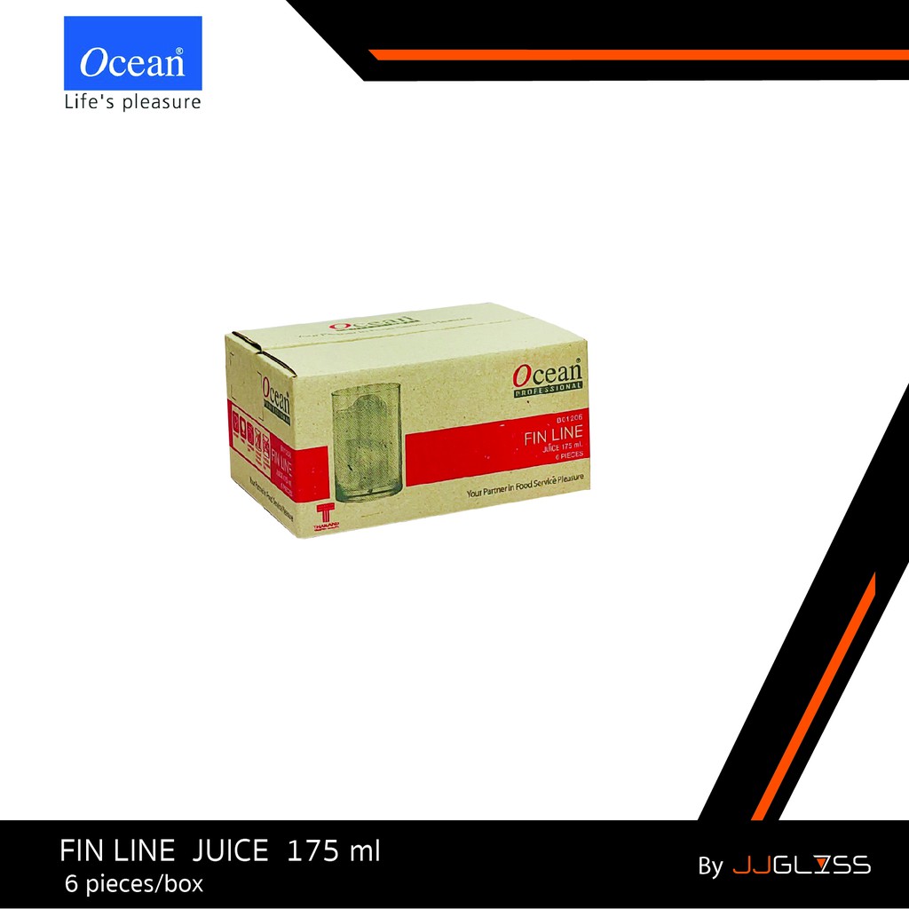 JJGLASS - (Ocean) B01206 Fin Line [1กล่อง (6ใบ)] - แก้วน้ำ เนื้อใส ...