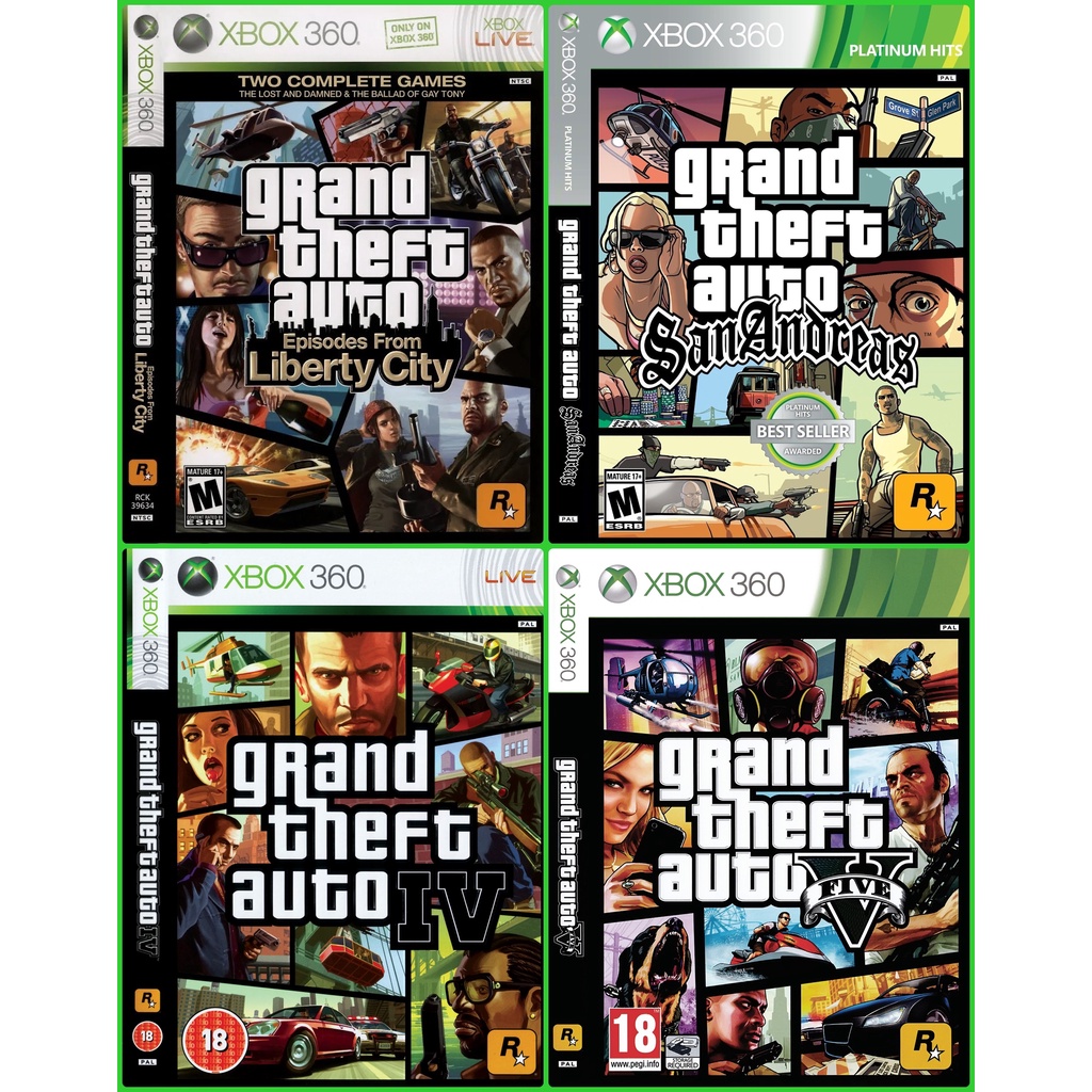 Grand Theft Auto แกรนด์เทฟต์ออโต (GTA) ทุกภาค แผ่นเกม xbox360 สำหลับ ...