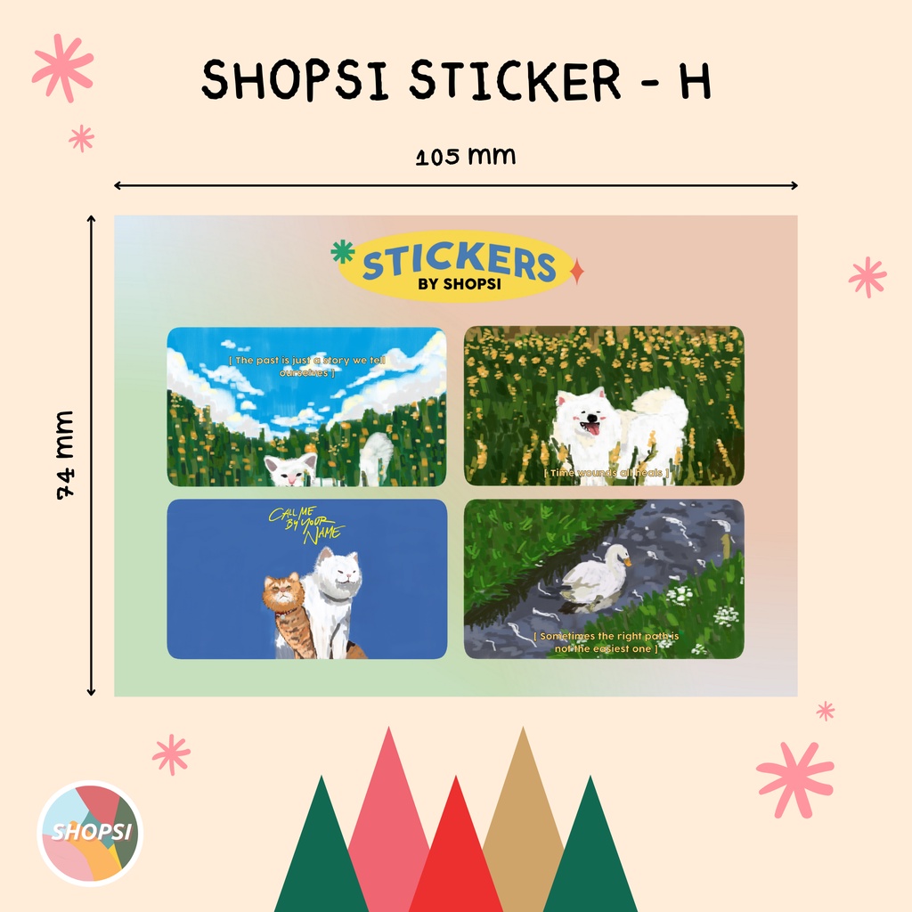 EXCLUSIVE | SHOPSI STICKER V2 สติ๊กเกอร์น่ารัก ลายการ์ตูน ขนาด A7 ผิว ...