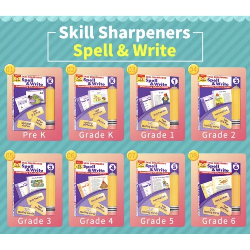 Evan-Moor Skill Sharpeners - Spell And Write PreK/Grade K/Grade 1/Grade ...