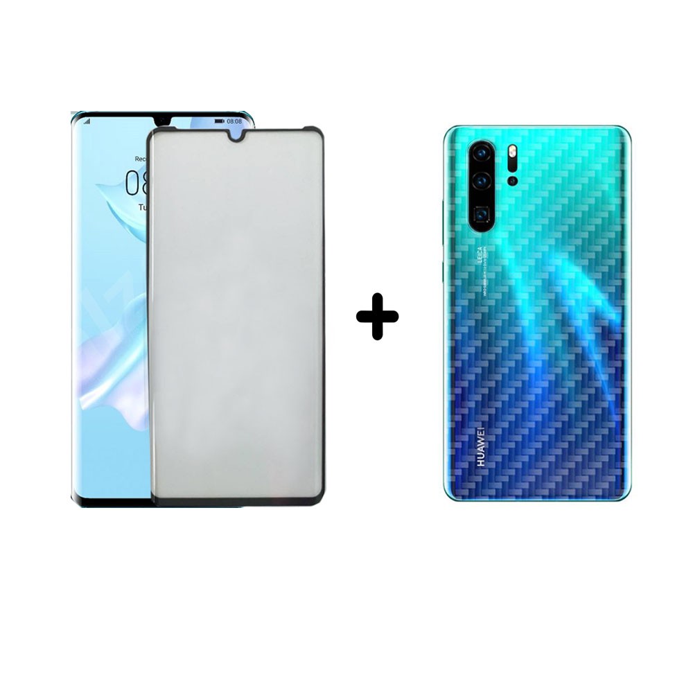 ฟิล์มกระจกนิรภัยเต็มจอ+ฟิล์มหลังลายเคฟล่า Huawei P30pro สินค้าพร้อมส่ง | Shopee Thailand