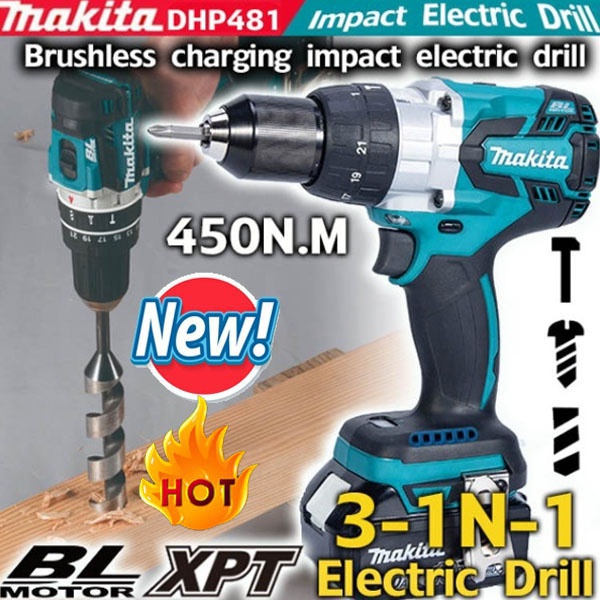 ส่งฟรี [สว่านไฟฟ้า Makita DHP481] ไขควงกระแทก ไร้แปรงถ่าน 18000IN-LBS ...