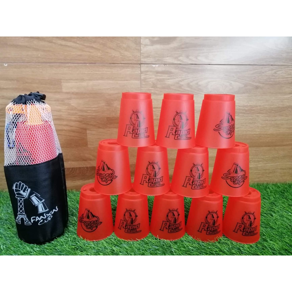 Stack Cup speed stacks แก้วสแต็ค เกมส์เรียงแก้ว(พร้อมกระเป๋าผ้า) มี 3 ...