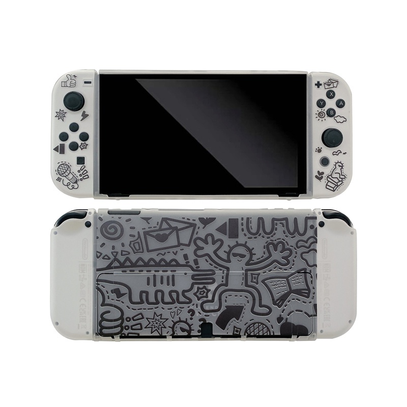 Nintendo Switch OLED น่ารักมาก ปลอกการ์ตูน Doodle ร่างภาพตัวร้าย เคสน ...