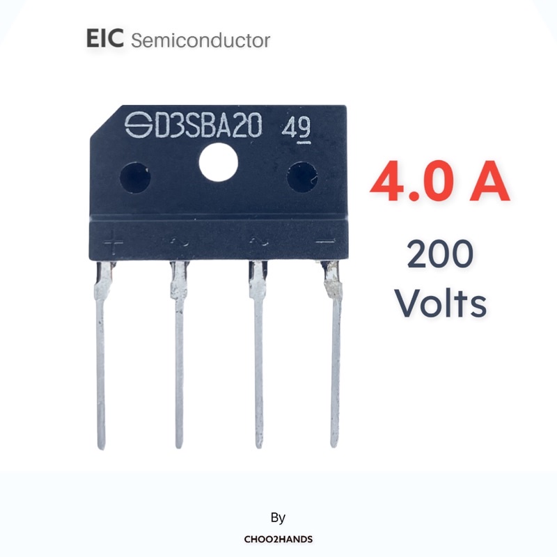 D3SBA20 4A 200V ไดโอดบริดจ์ Diode Bridge Rectifier EIC Semiconductors | Shopee Thailand