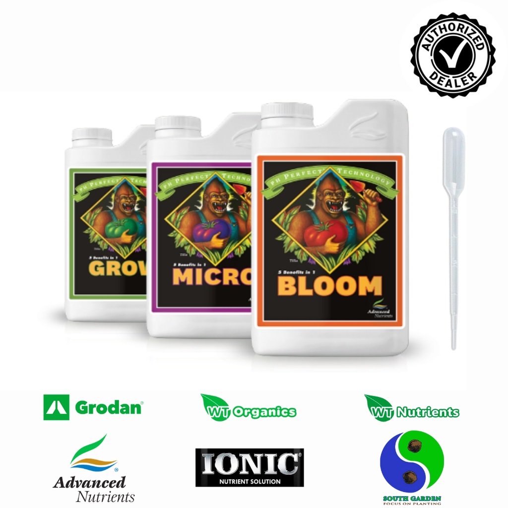 Advanced Nutrients 3Part (base) ph perfect Grow Micro Bloom ปุ๋ยจาก usa -ขนาด 500ml ขวดแท้ ...
