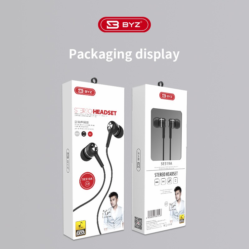 Byz หูฟังชนิดใส่ในหู รองรับระบบทั้ง ANDROID / IOS AUX 3.5 สายยาว 1.2 ...