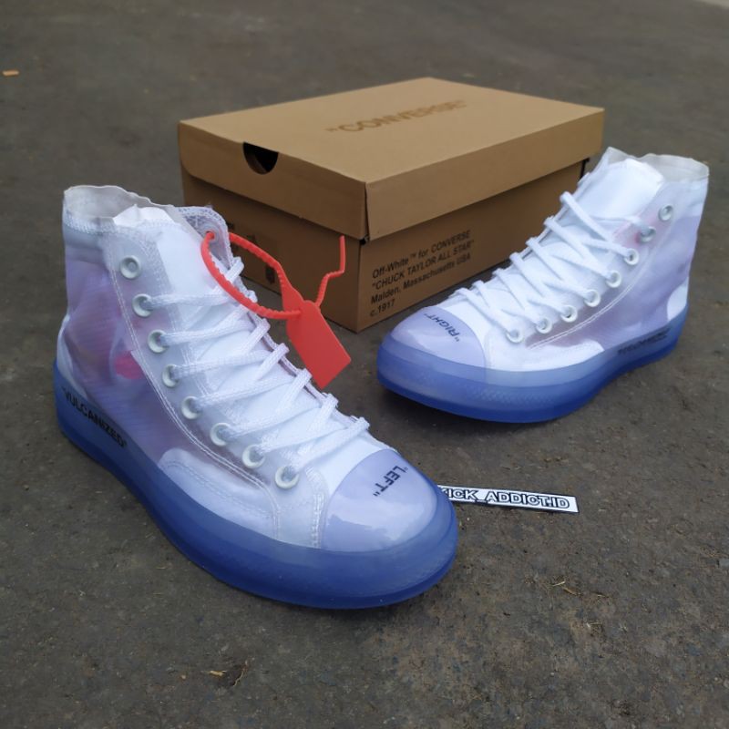 Converse Chuck Taylor All-star Vulcanized รองเท้าผ้าใบลําลองแบบใสสีขาว ...