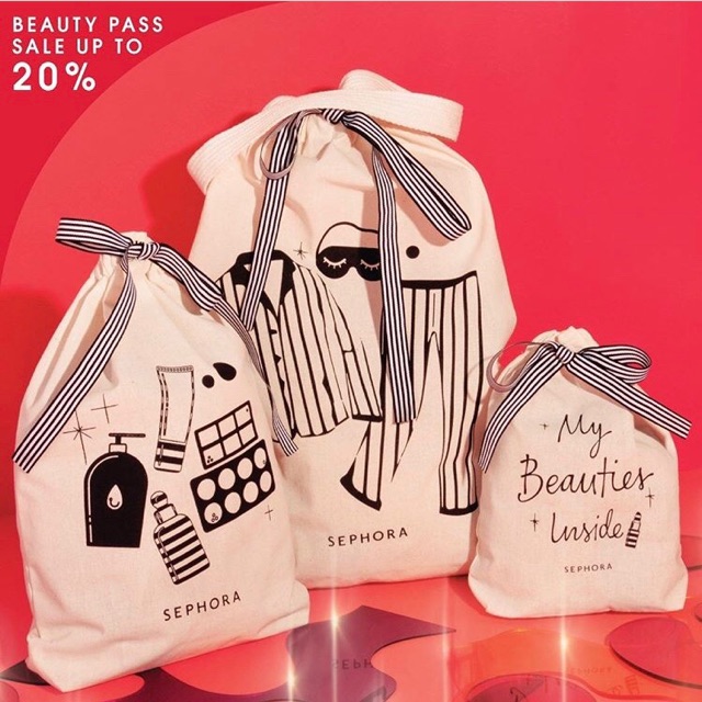 Sephora drawstring bag set เซ็ตถุงผ้าพกพาสามขนาด | Shopee Thailand