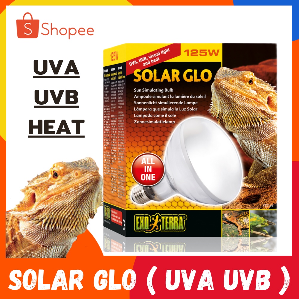 หลอดไฟ uva uvb สัตว์เลี้ยง Exoterra Solar glo UVA UVB 80w / 125w หลอดไฟ uv ไฟกกสัตว์เลี้ยง ...