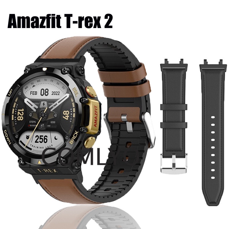สําหรับ Amazfit T-Rex 2 T Rex 2 สายนาฬิกาสมาร์ทวอทช์ หนัง + สร้อยข้อมือกีฬา ซิลิโคน สําหรับ ...