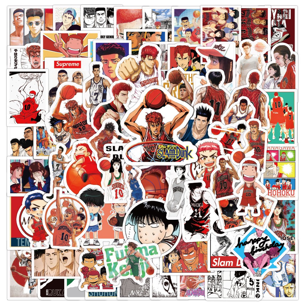 100/50/25/10PCS Slam Dunk Anime Stickers Classic Japanese Cartoon ...