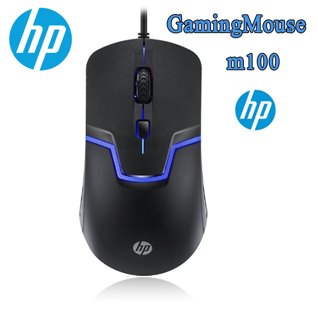HP M 100 Mouse Wired Optical 1600 DPI USB Laptop PC GamingMouse ของแท้ ...